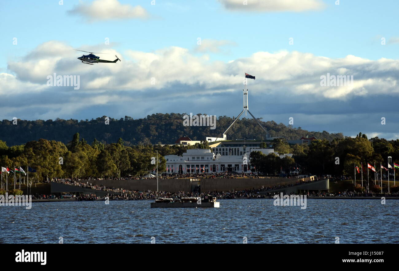 Canberra, Australia - March 18, 2017. Low flyover by the Snowy Hydro ...