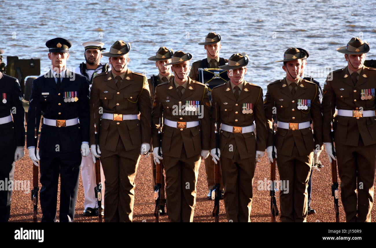Canberra, Australia - Mar 18, 2017. Australian Federation Guard conduct small arms at Gallipoli ...