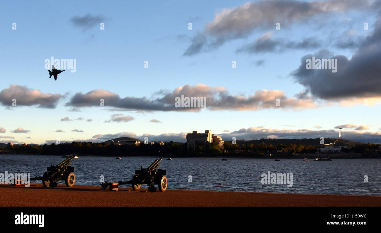 Canberra, Australia - March 18, 2017. An adrenalin rushing RAAF F/A-18F ...