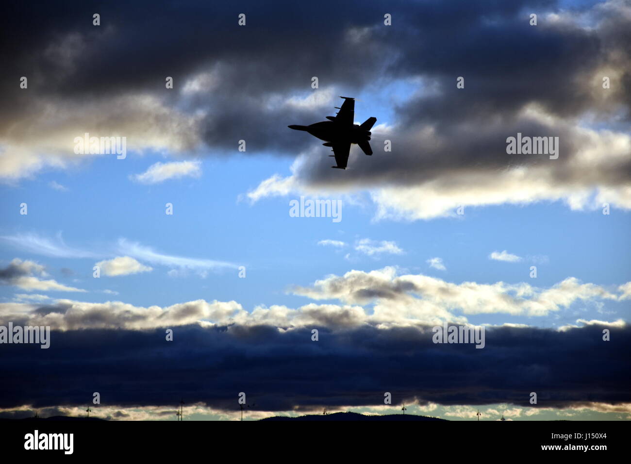 Canberra, Australia - March 18, 2017. An adrenalin rushing RAAF F/A-18F ...