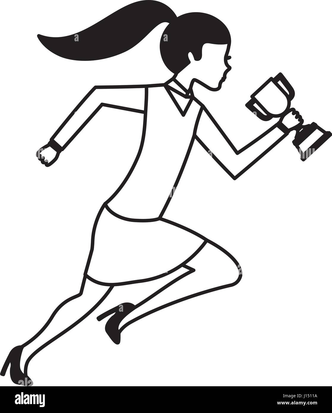 Trophy running Stock Vector Images - Alamy