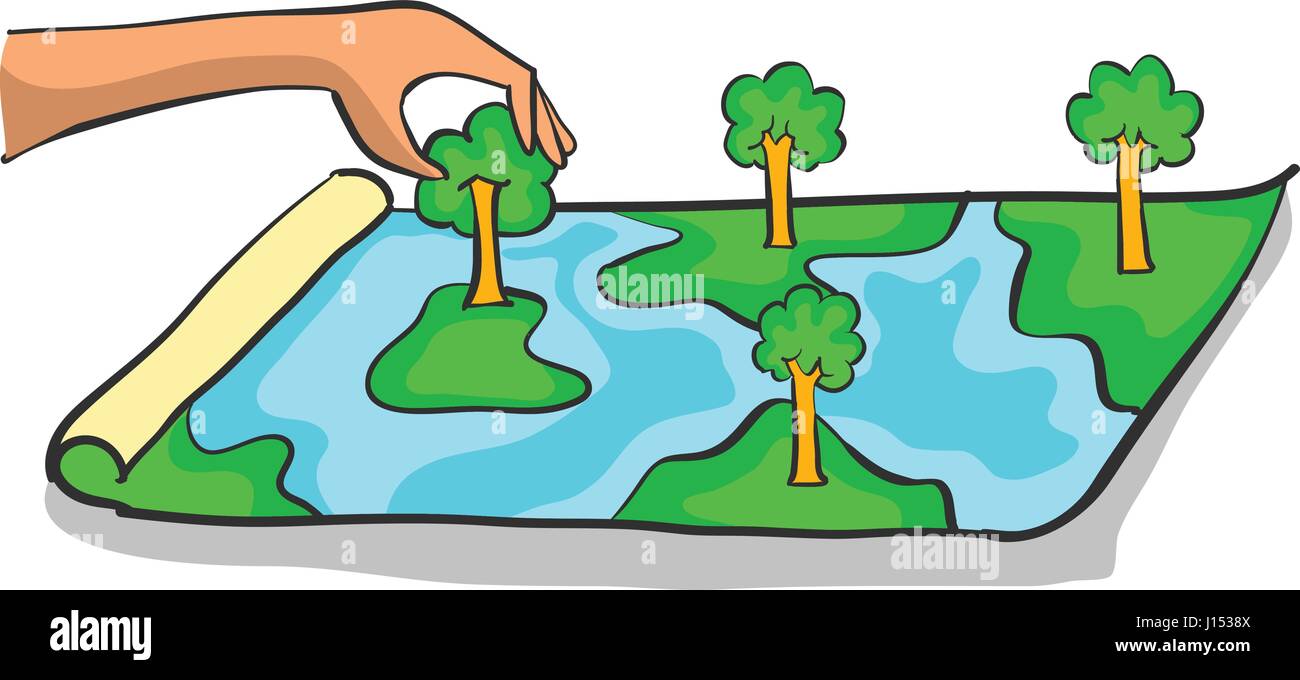 Bad environment with clean forest doodles Stock Vector Image & Art - Alamy