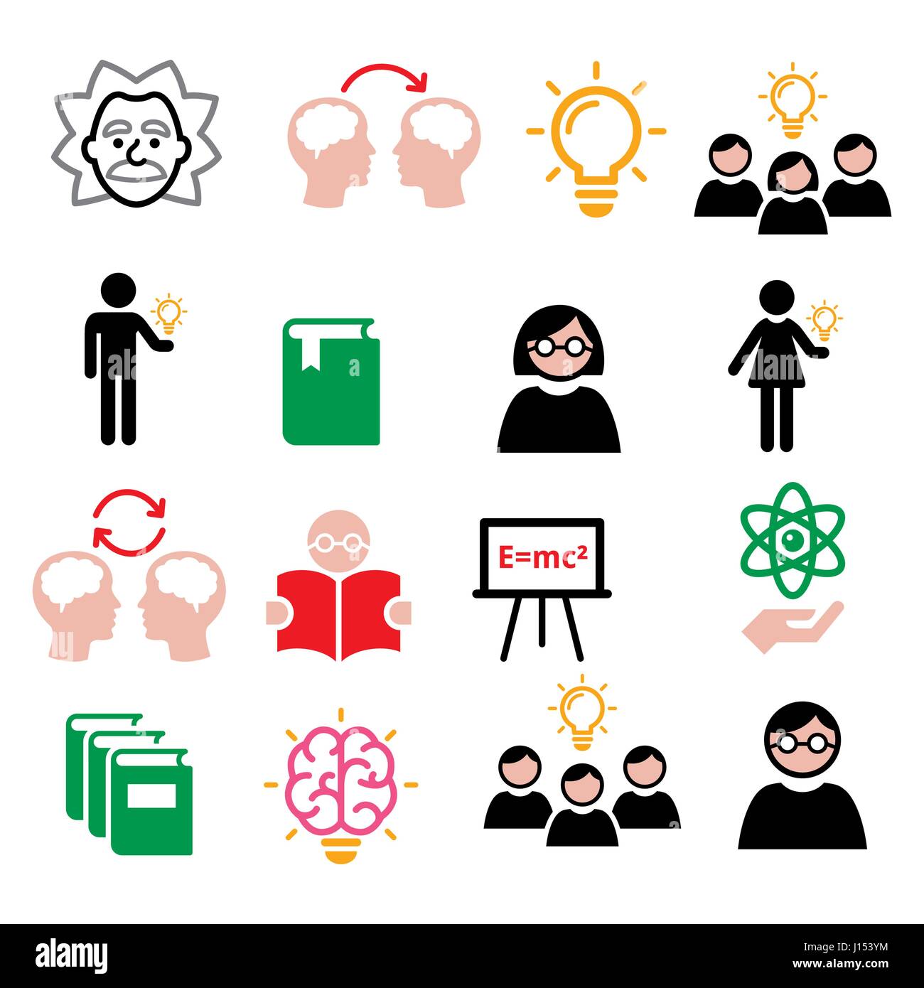 Science, knowledge, creative thinking, ideas vector icons set Stock ...