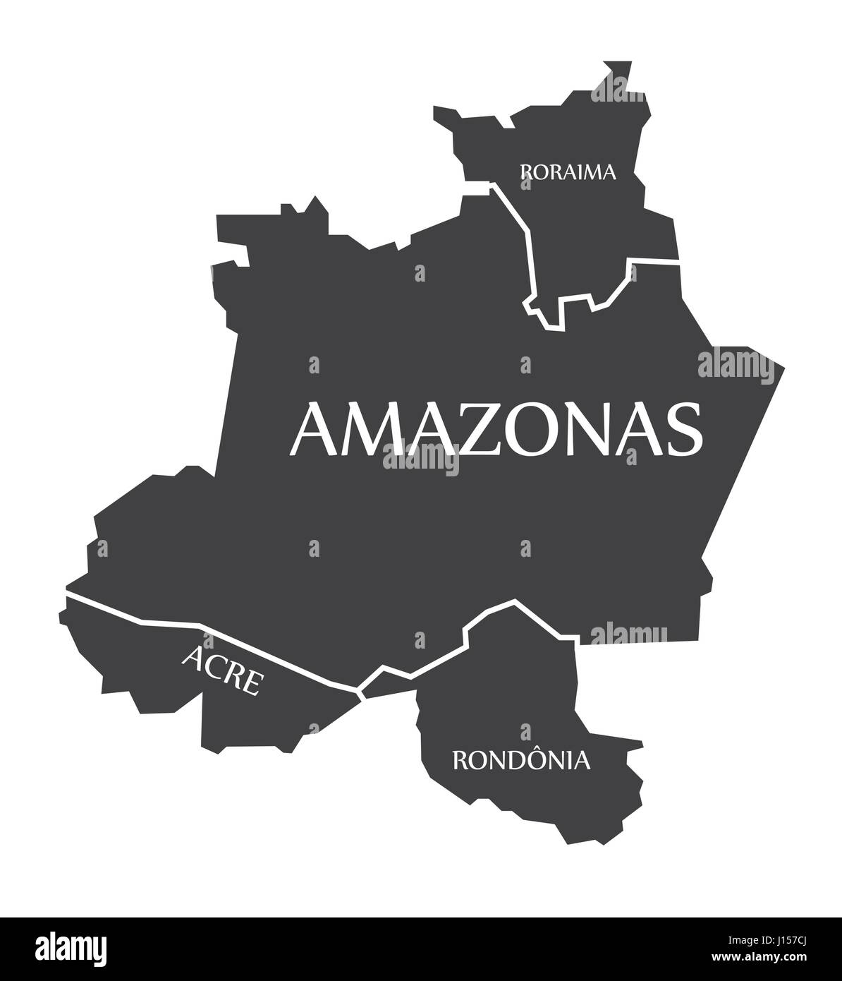 Roraima - Amazonas - Acre - Rondonia Map Brazil illustration Stock Vector Image & Art - Alamy