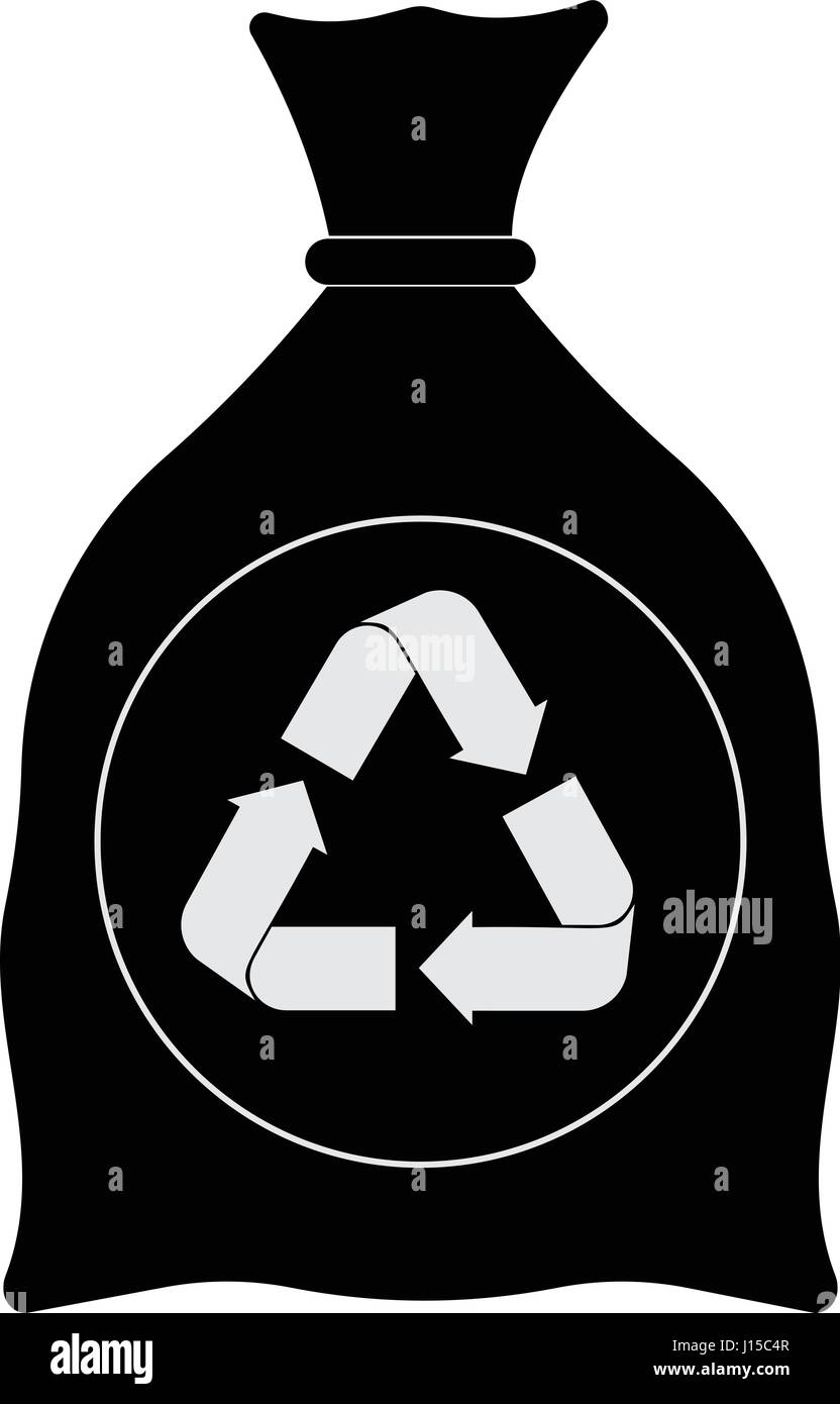 Garbage bag icon flat vector illustration isolated on white background ...