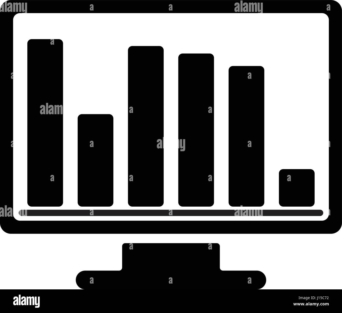 Bar Chart Monitoring icon. Vector pictograph style is a flat symbol ...