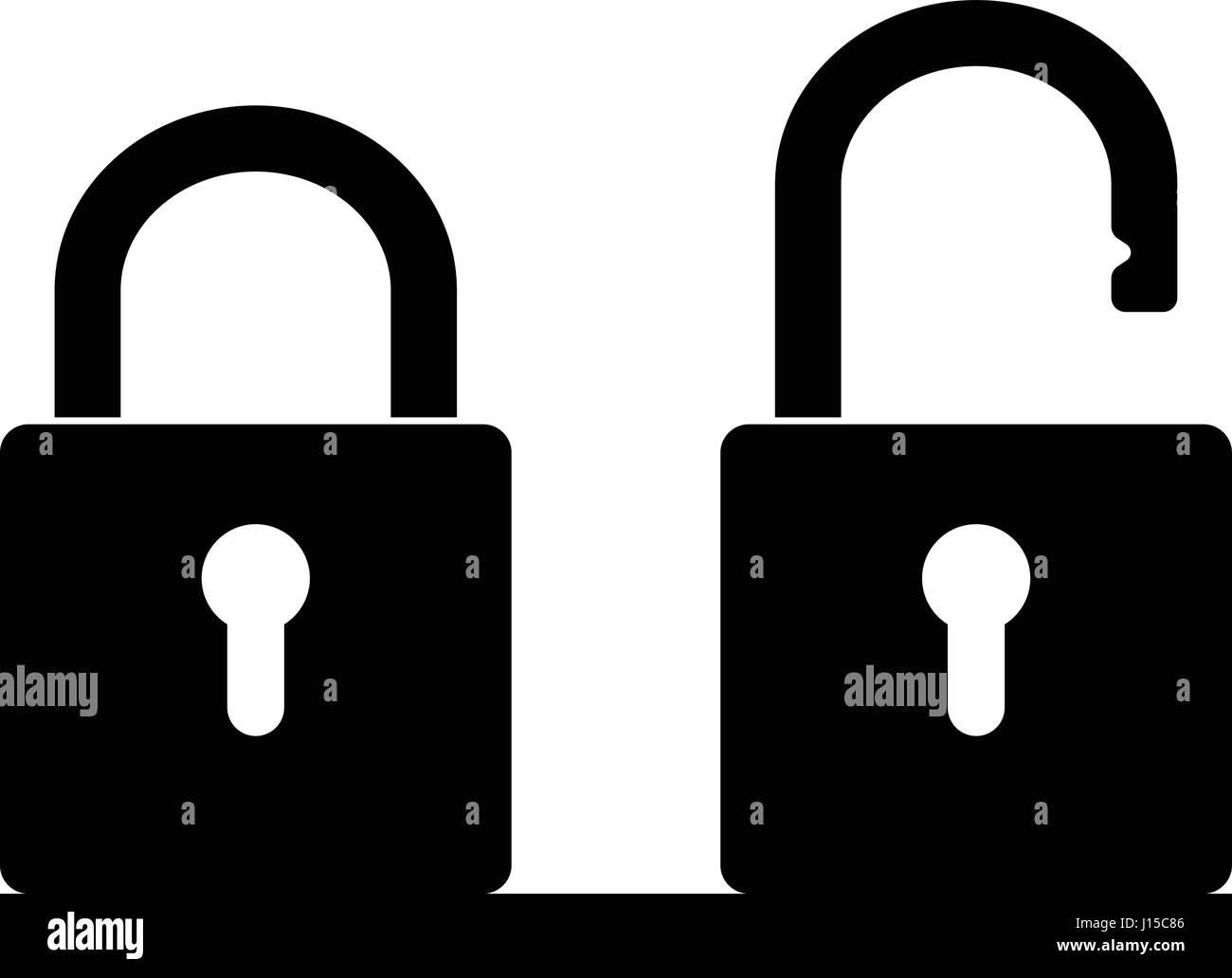 closed and open locks icon. One of set web icons Stock Vector Image ...