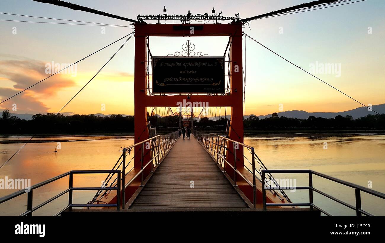 Tak, Thailand, Nov05, 2015 : 200 year Rattanakosin Sompoch bridge ...