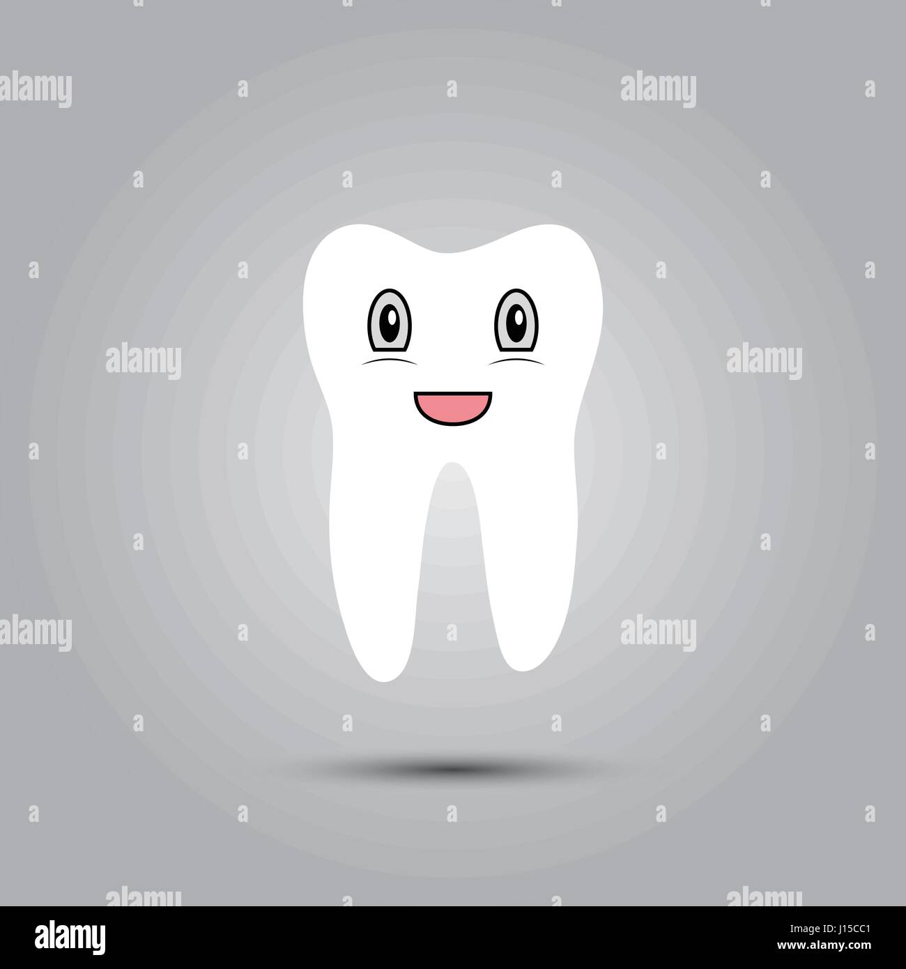 Smiley in the shape of a tooth on a gray background Stock Vector Image ...