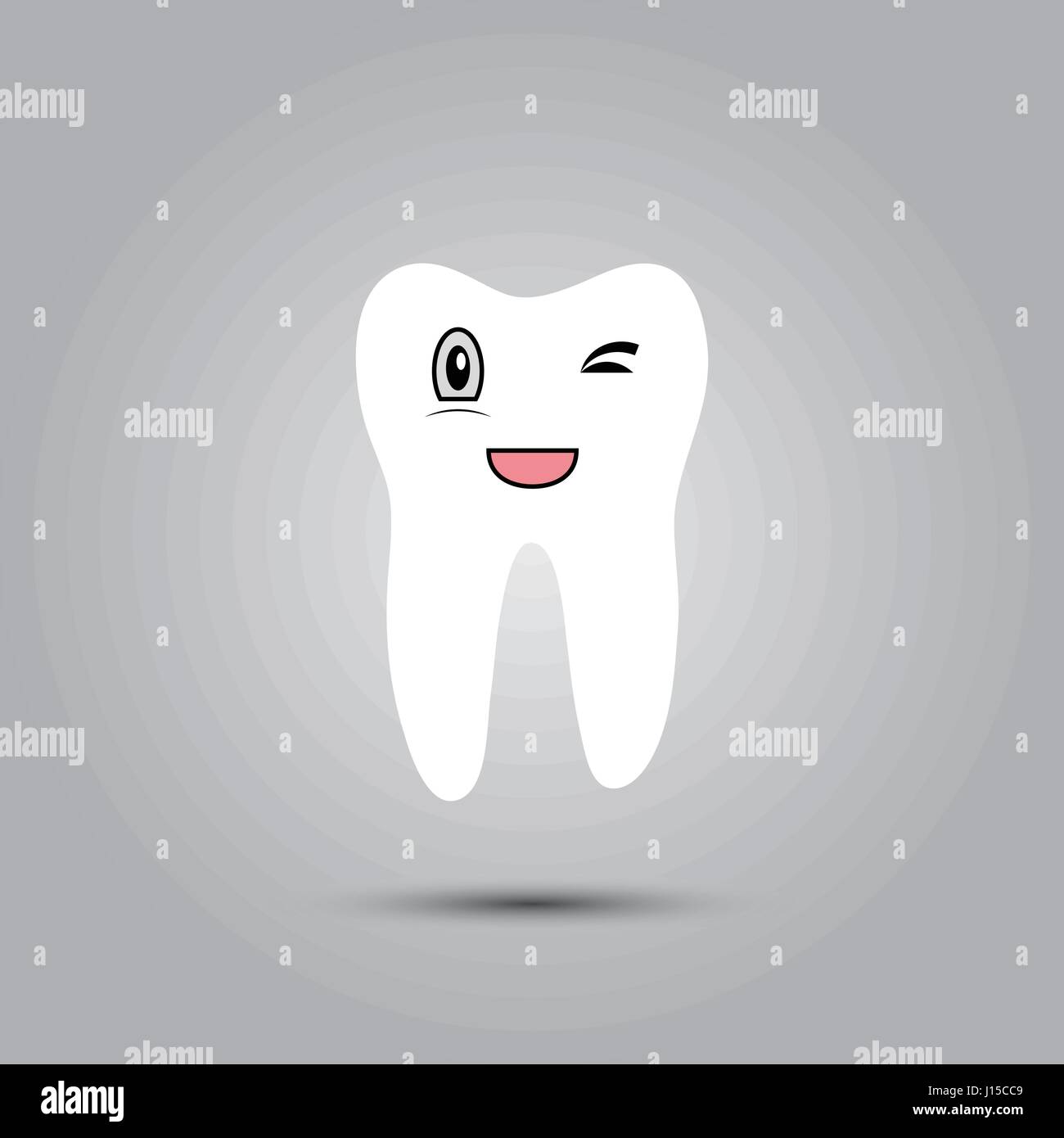 Smiley in the shape of a tooth on a gray background Stock Vector Image ...