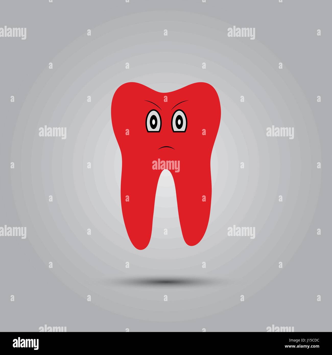 Smiley in the shape of a tooth on a gray background Stock Vector Image ...