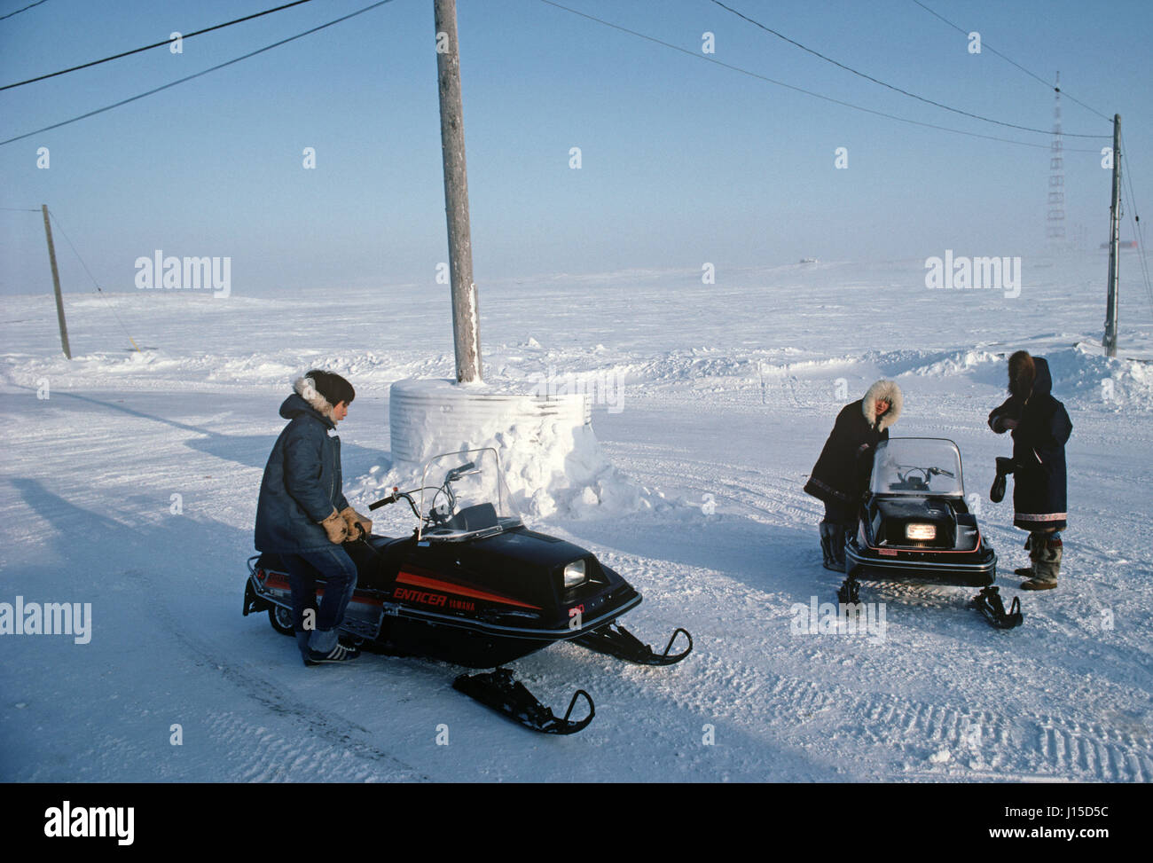 Inuit inhabitants of Cambridge Bay, hamlet on Victoria Island, next to ...