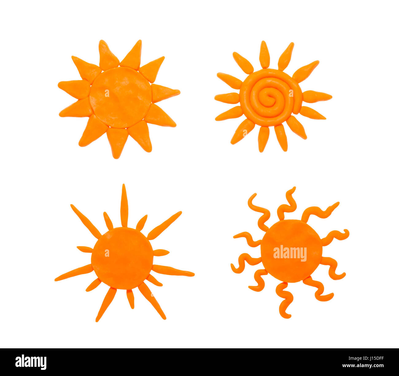 Set of plasticine sun isolated on white background Stock Photo - Alamy