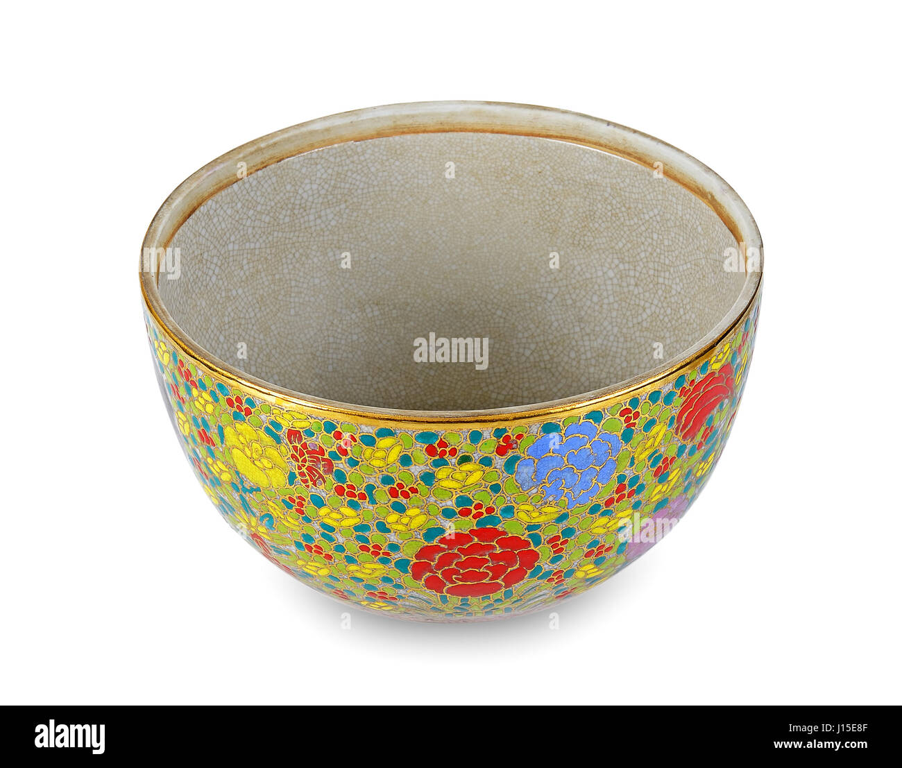 The Benjarong (Bencharong) , Ceramic old thai's design of bowl isolated ...