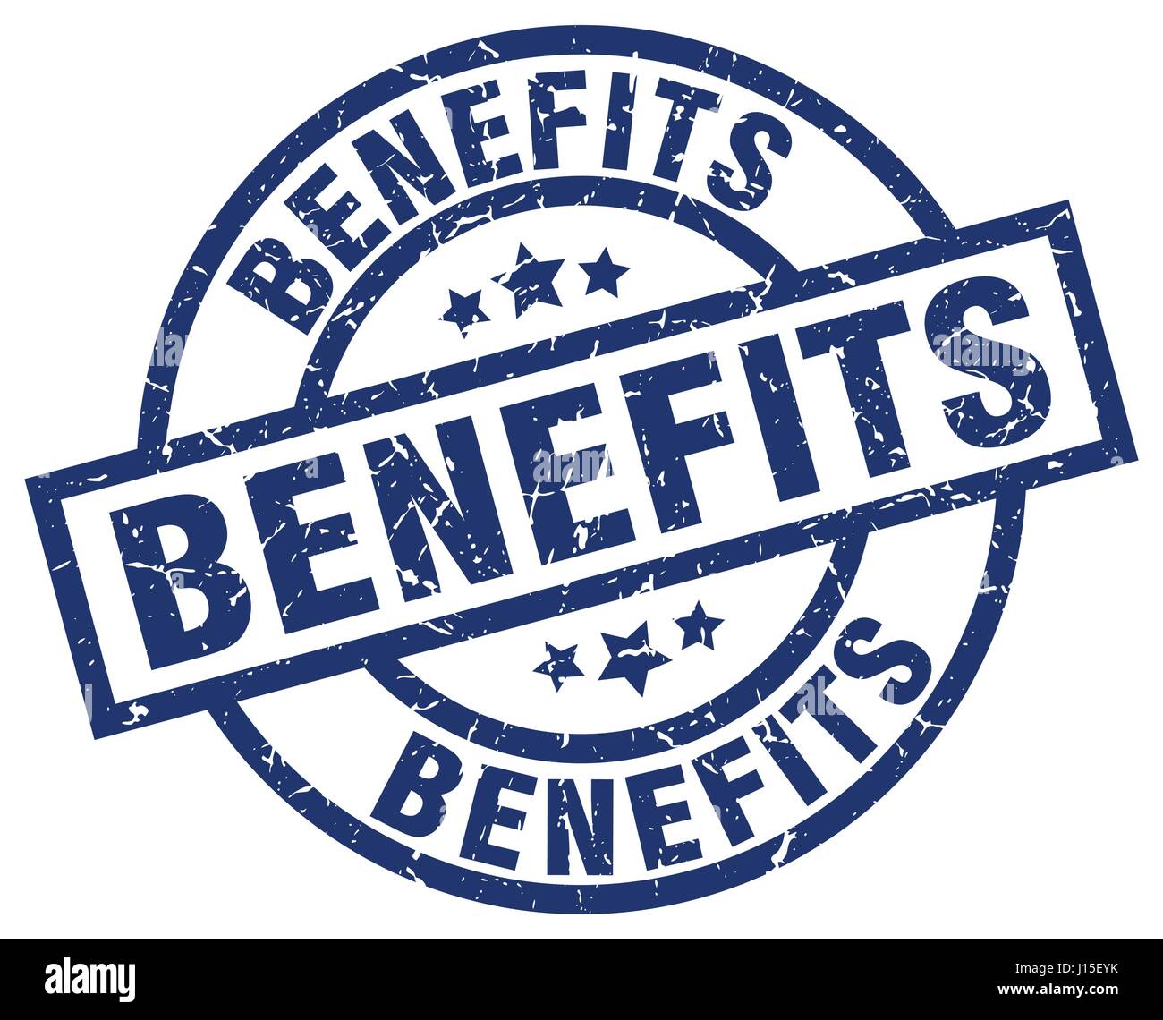 benefits blue round grunge stamp Stock Vector Image & Art - Alamy