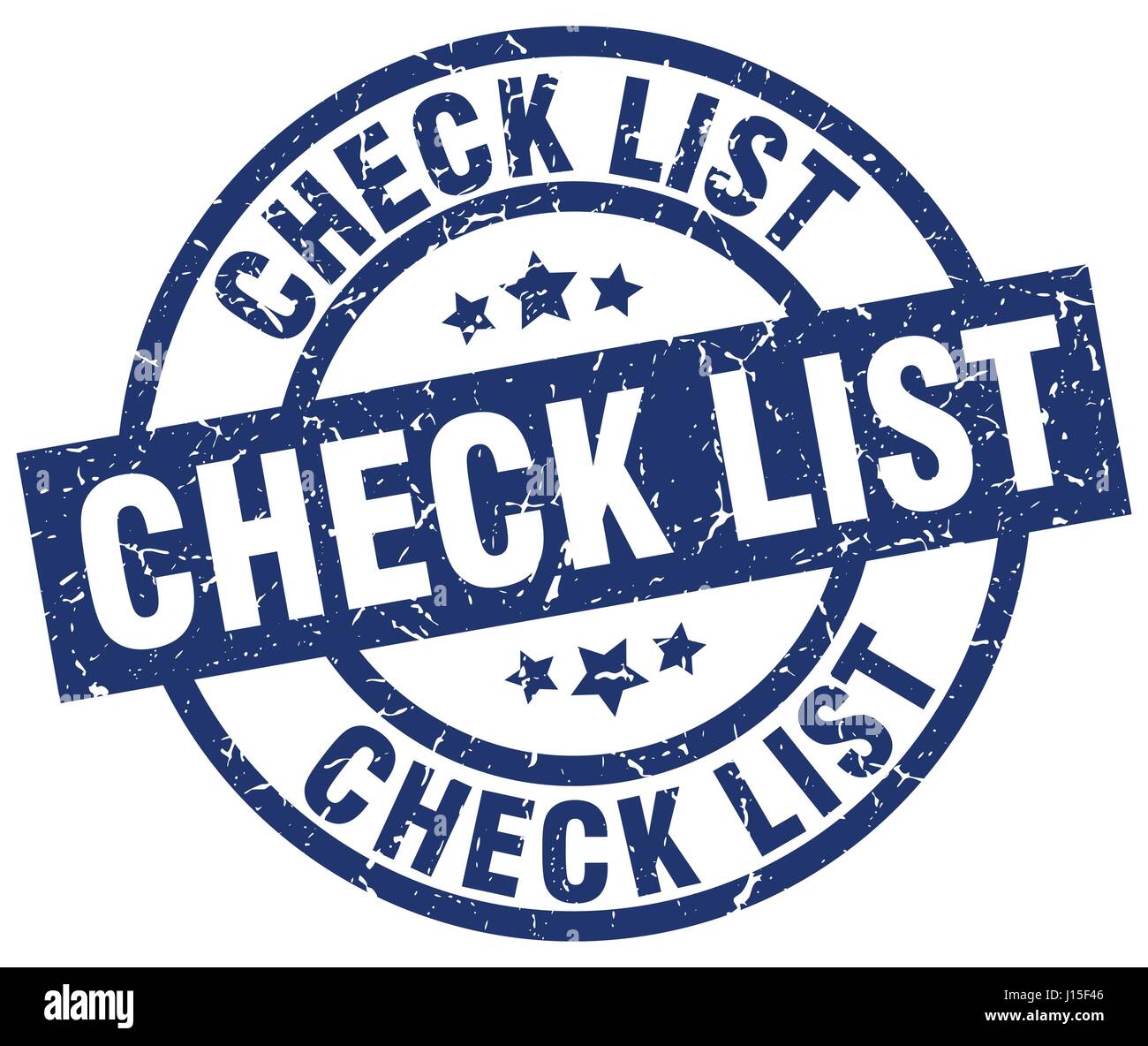 check list blue round grunge stamp Stock Vector Image & Art - Alamy