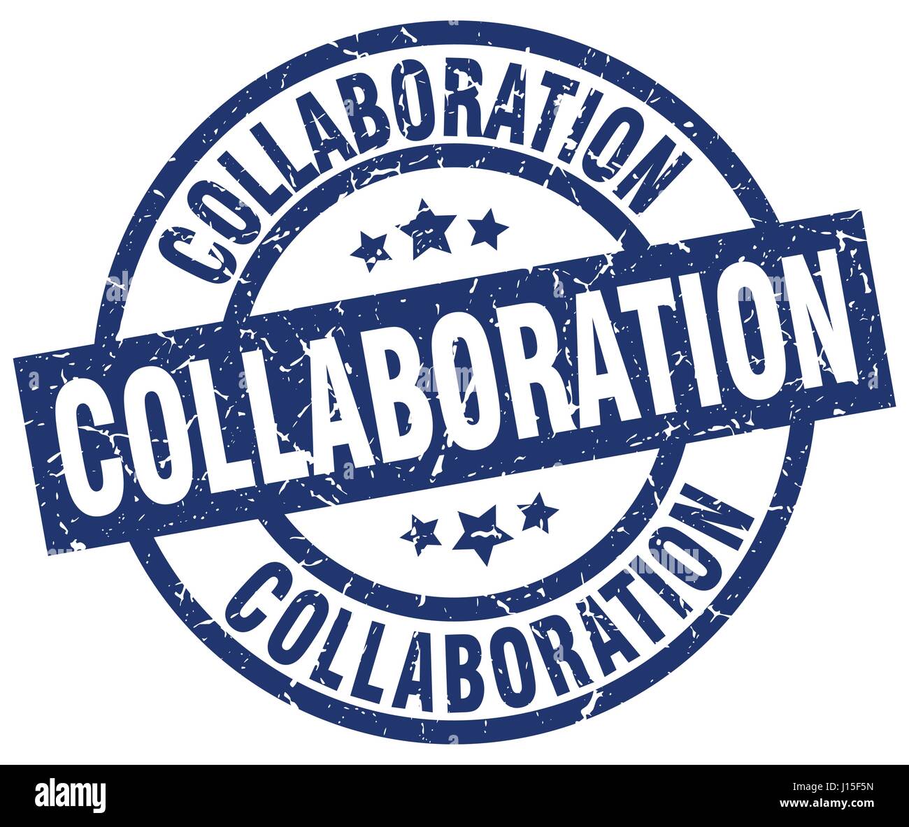 collaboration blue round grunge stamp Stock Vector Image & Art - Alamy