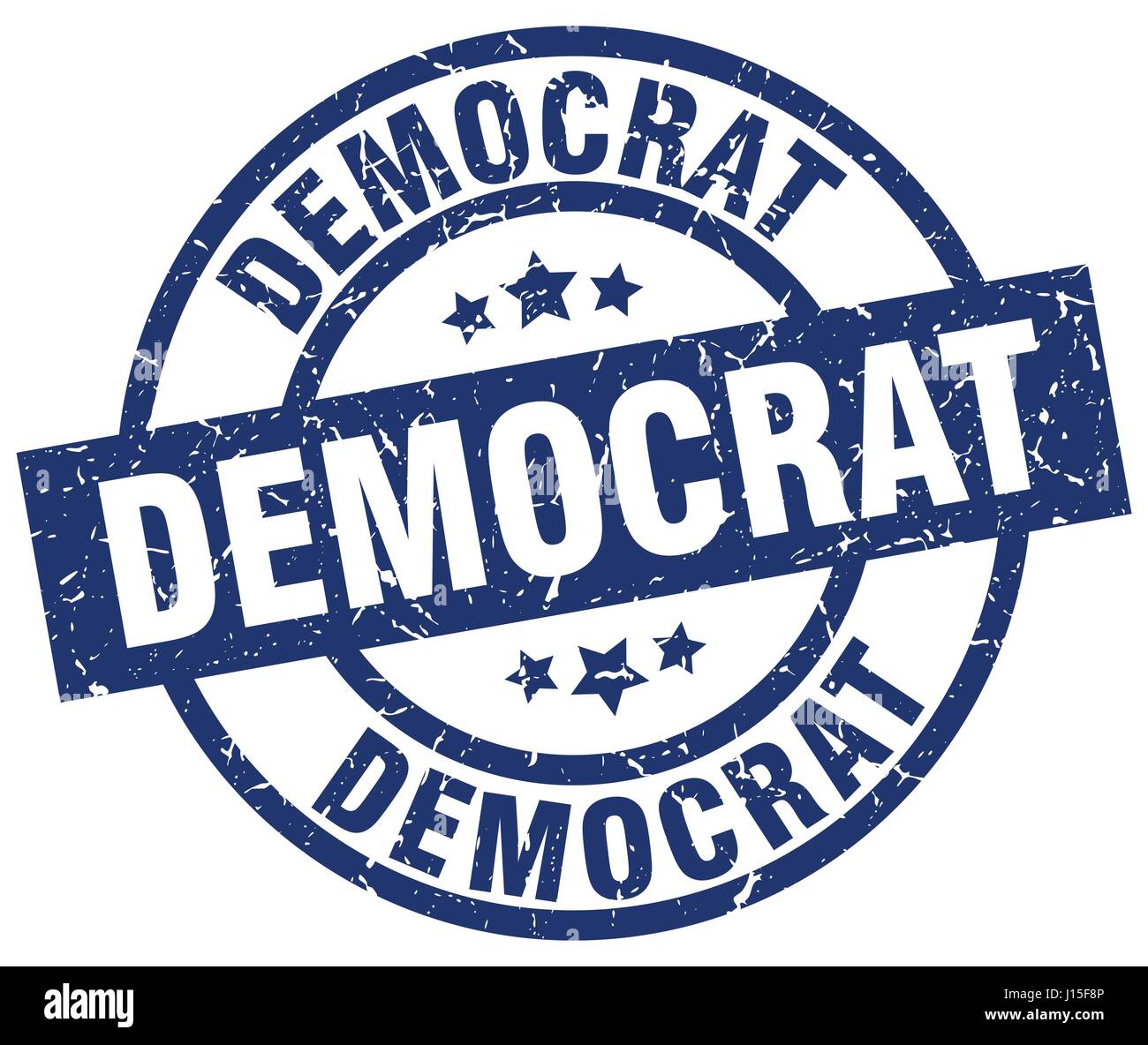 democrat blue round grunge stamp Stock Vector Image & Art - Alamy