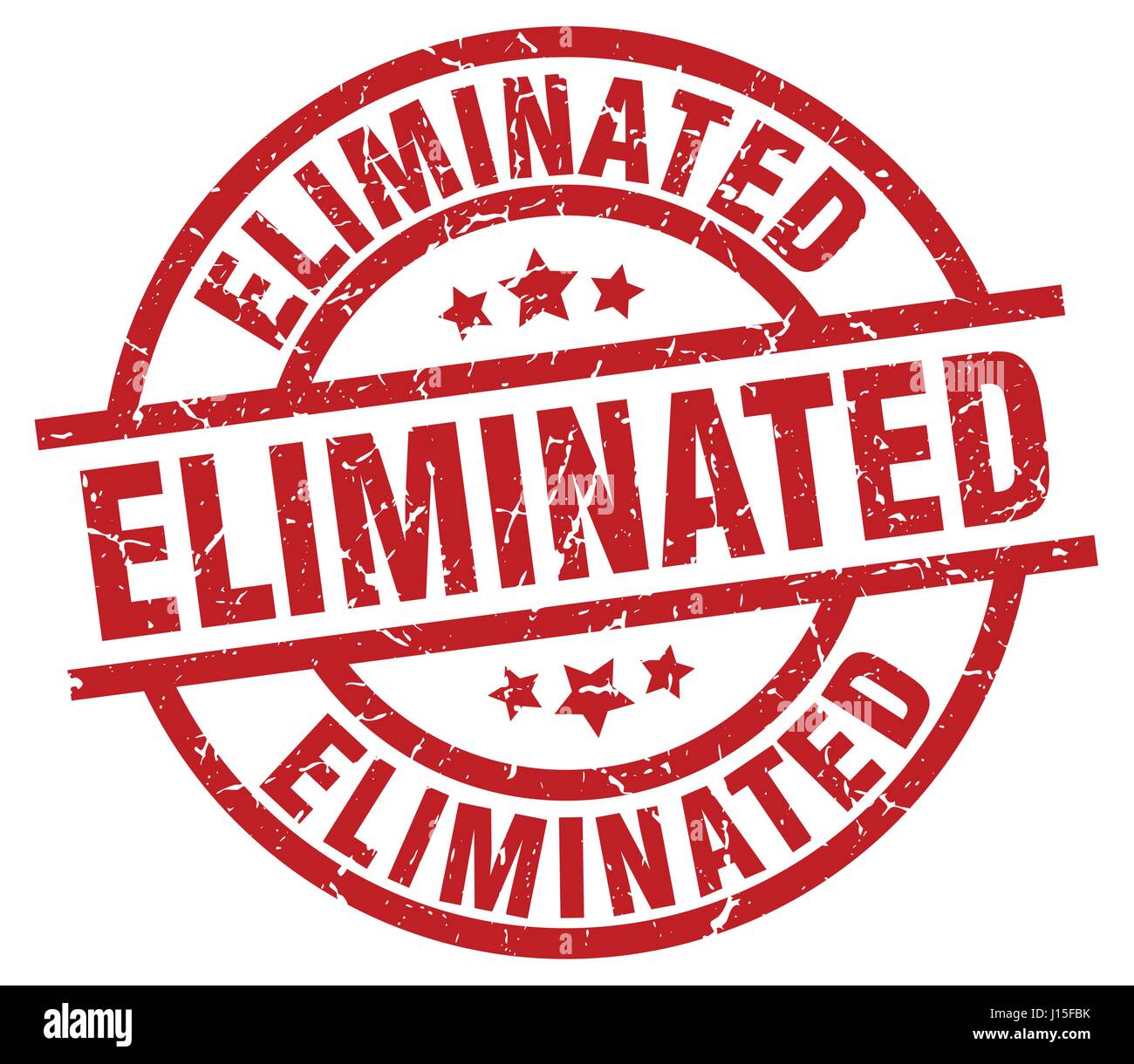 eliminated round red grunge stamp Stock Vector Image & Art - Alamy