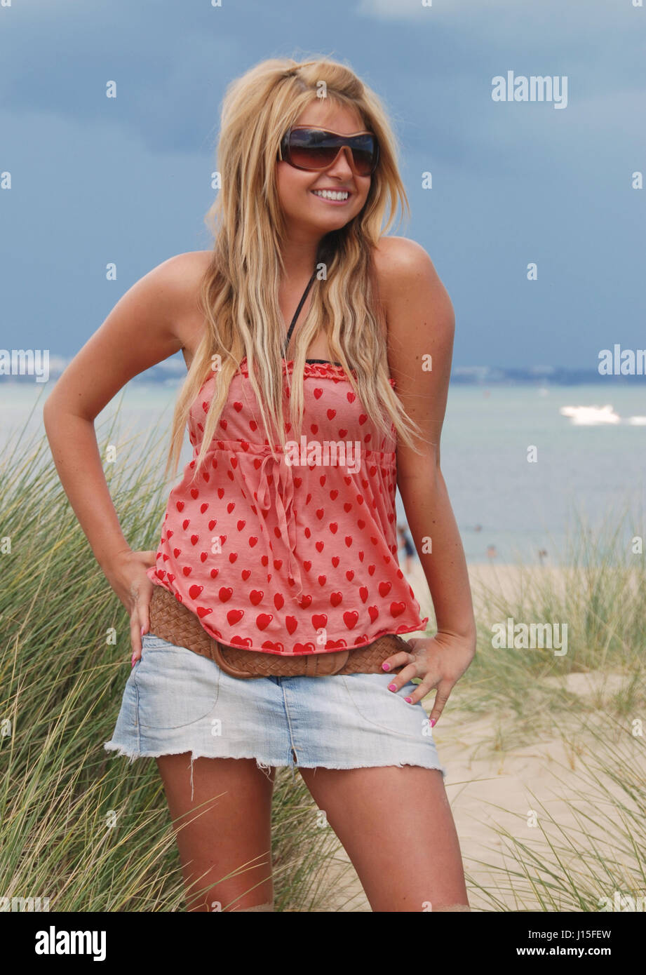 Pretty girl on the beach Stock Photo - Alamy