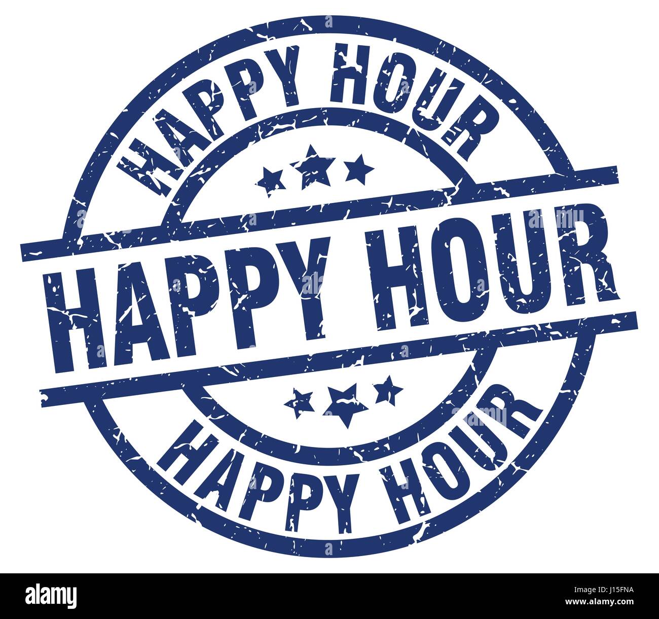 happy hour blue round grunge stamp Stock Vector Image & Art - Alamy