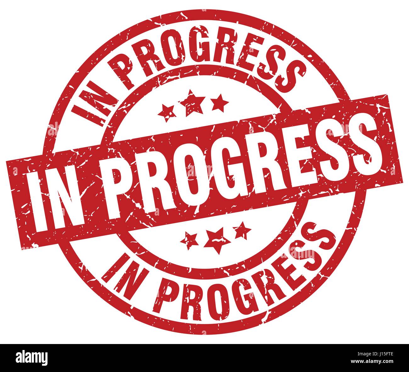 in progress round red grunge stamp Stock Vector Image & Art - Alamy