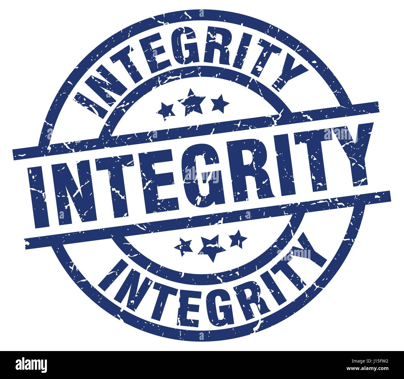 integrity blue round grunge stamp Stock Vector Image & Art - Alamy