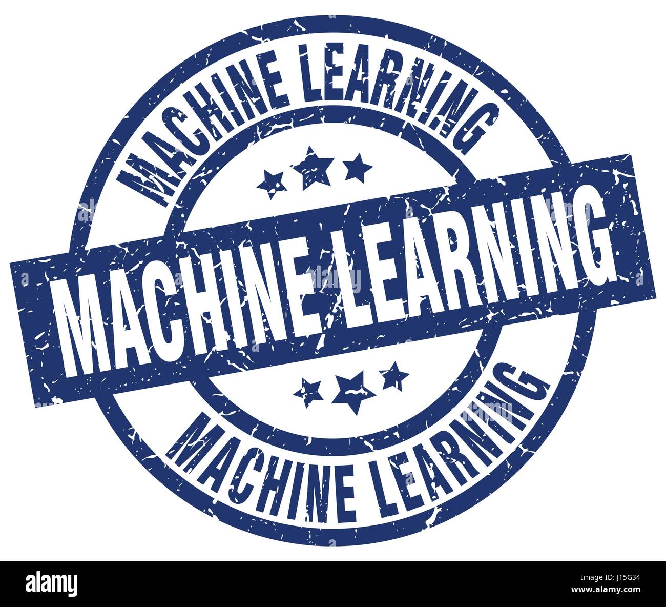 machine learning blue round grunge stamp Stock Vector Image & Art - Alamy