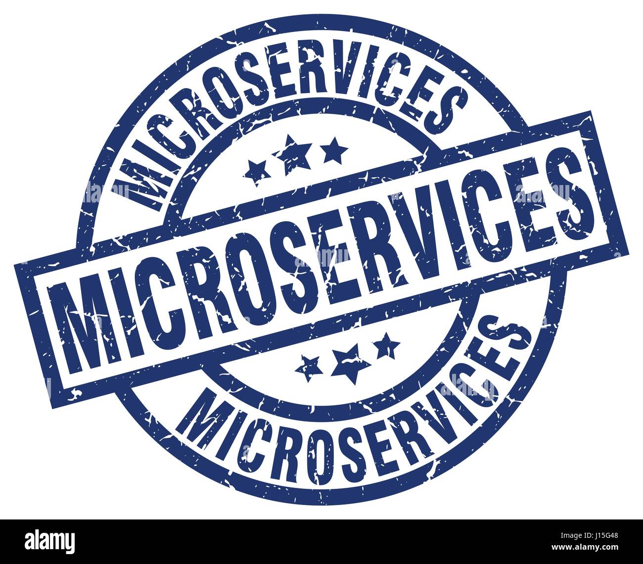 microservices blue round grunge stamp Stock Vector Image & Art - Alamy