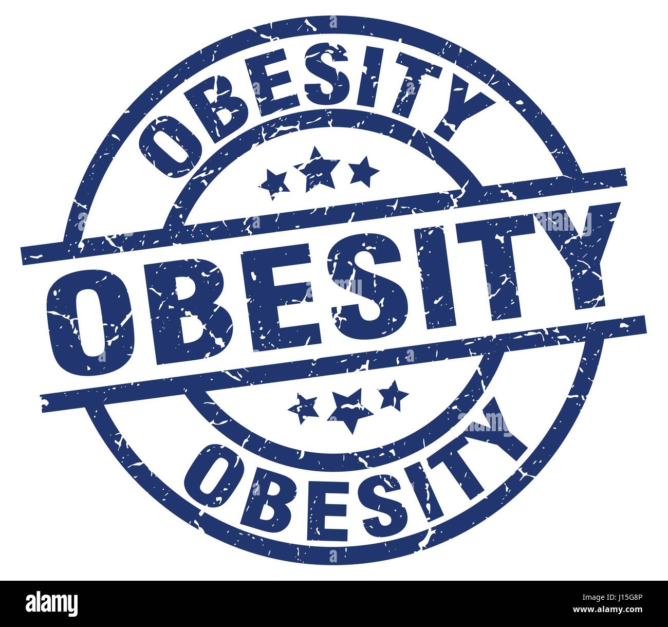 obesity blue round grunge stamp Stock Vector Image & Art - Alamy