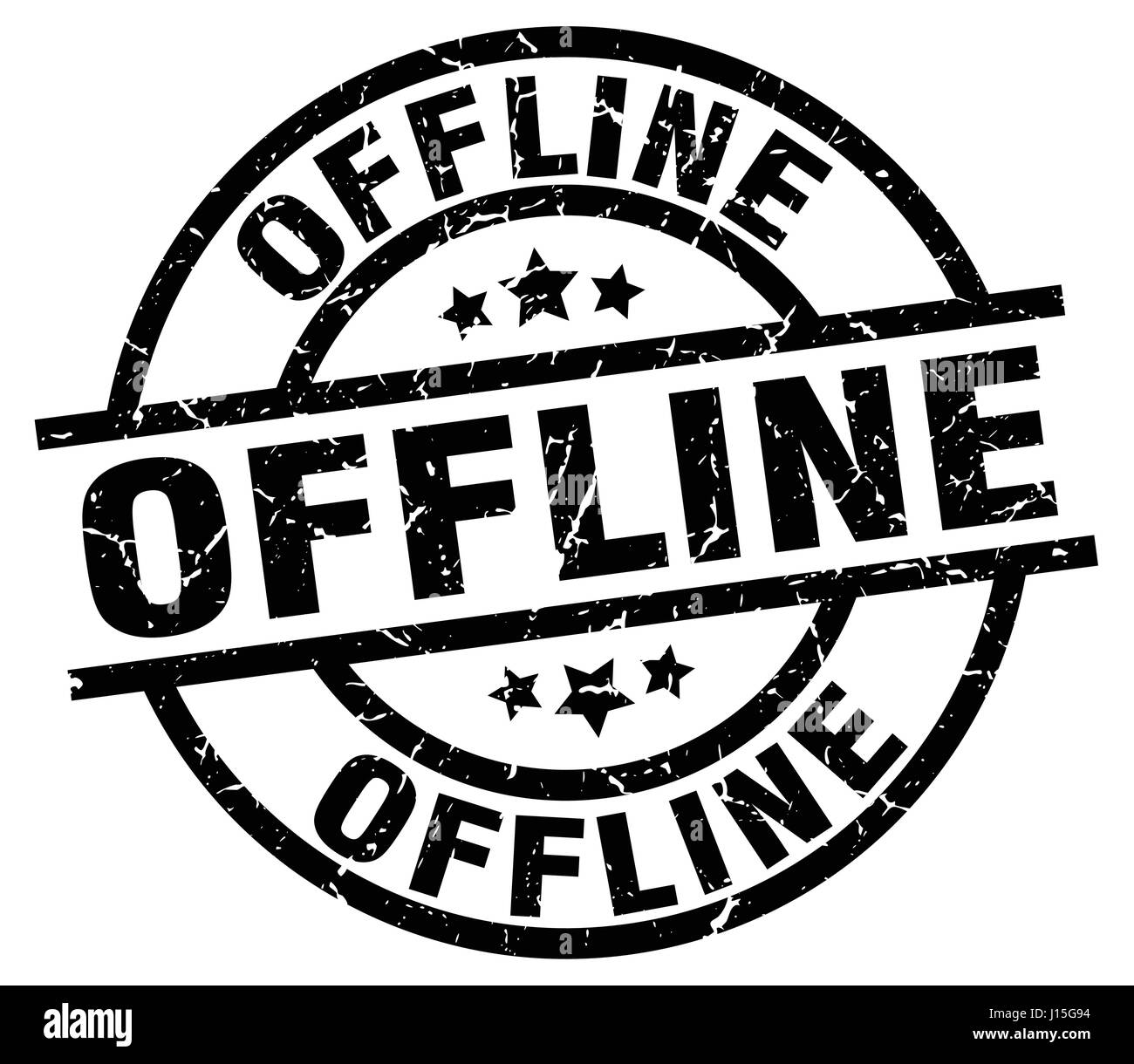 offline round grunge black stamp Stock Vector Image & Art - Alamy