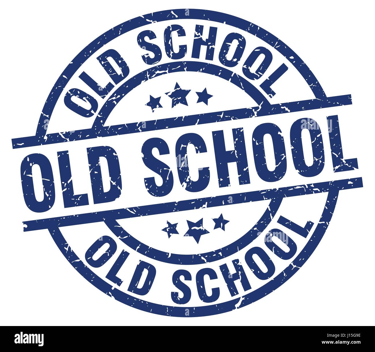 old school blue round grunge stamp Stock Vector Image & Art - Alamy