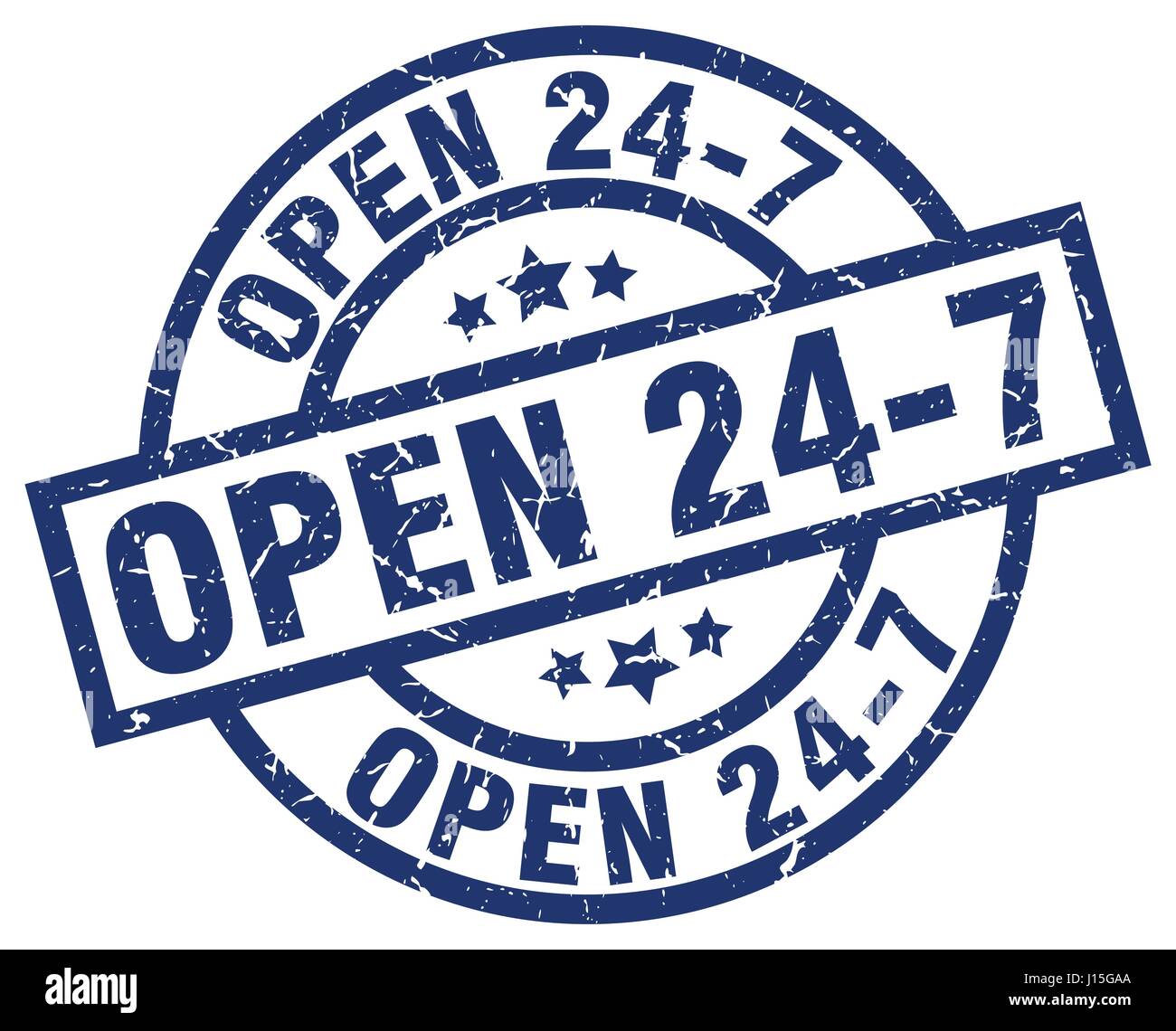 Open 24 7 rubber stamp hi-res stock photography and images - Alamy