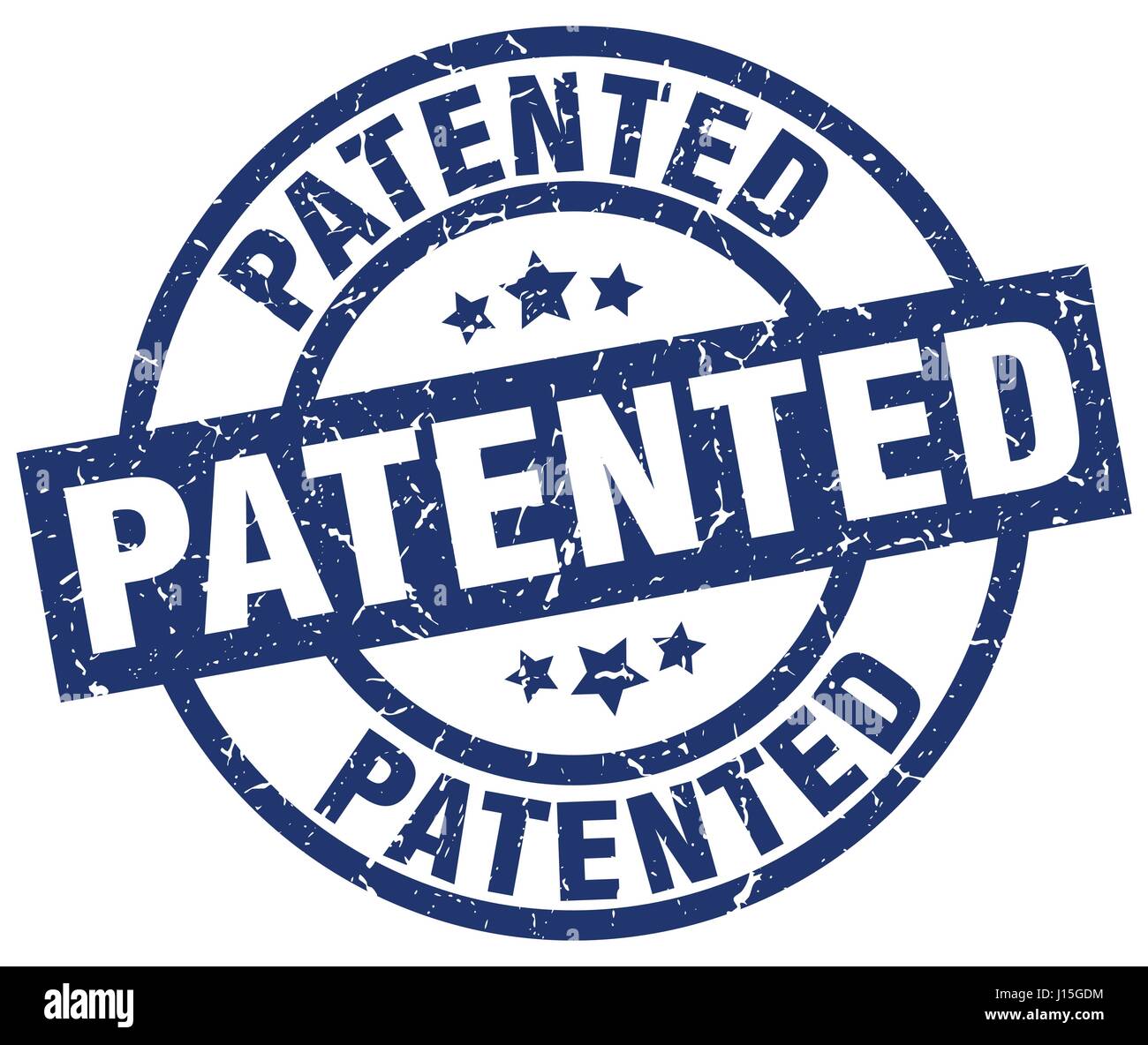 patented blue round grunge stamp Stock Vector Image & Art - Alamy