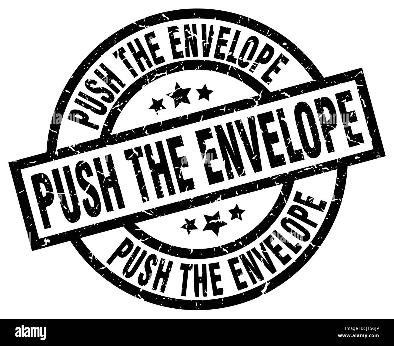 push the envelope round grunge black stamp Stock Vector Image & Art - Alamy