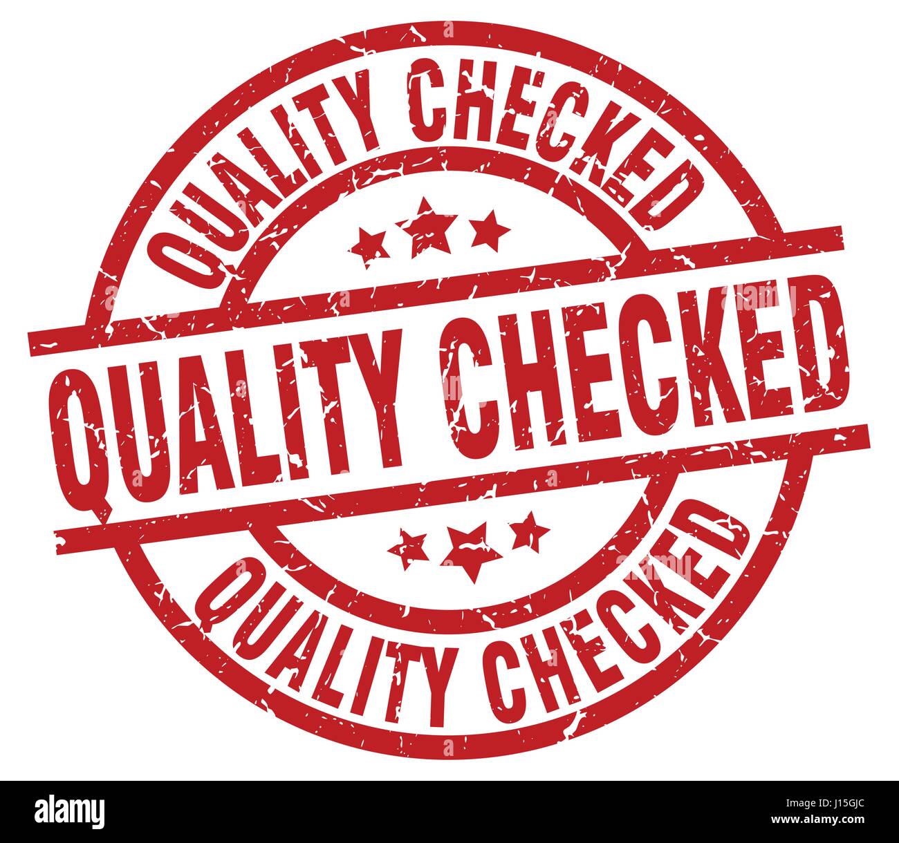 quality checked round red grunge stamp Stock Vector Image & Art - Alamy