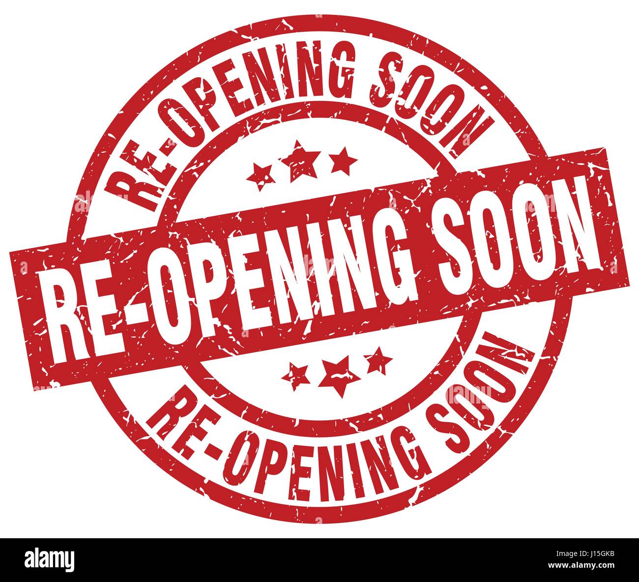 re-opening soon round red grunge stamp Stock Vector Image & Art - Alamy