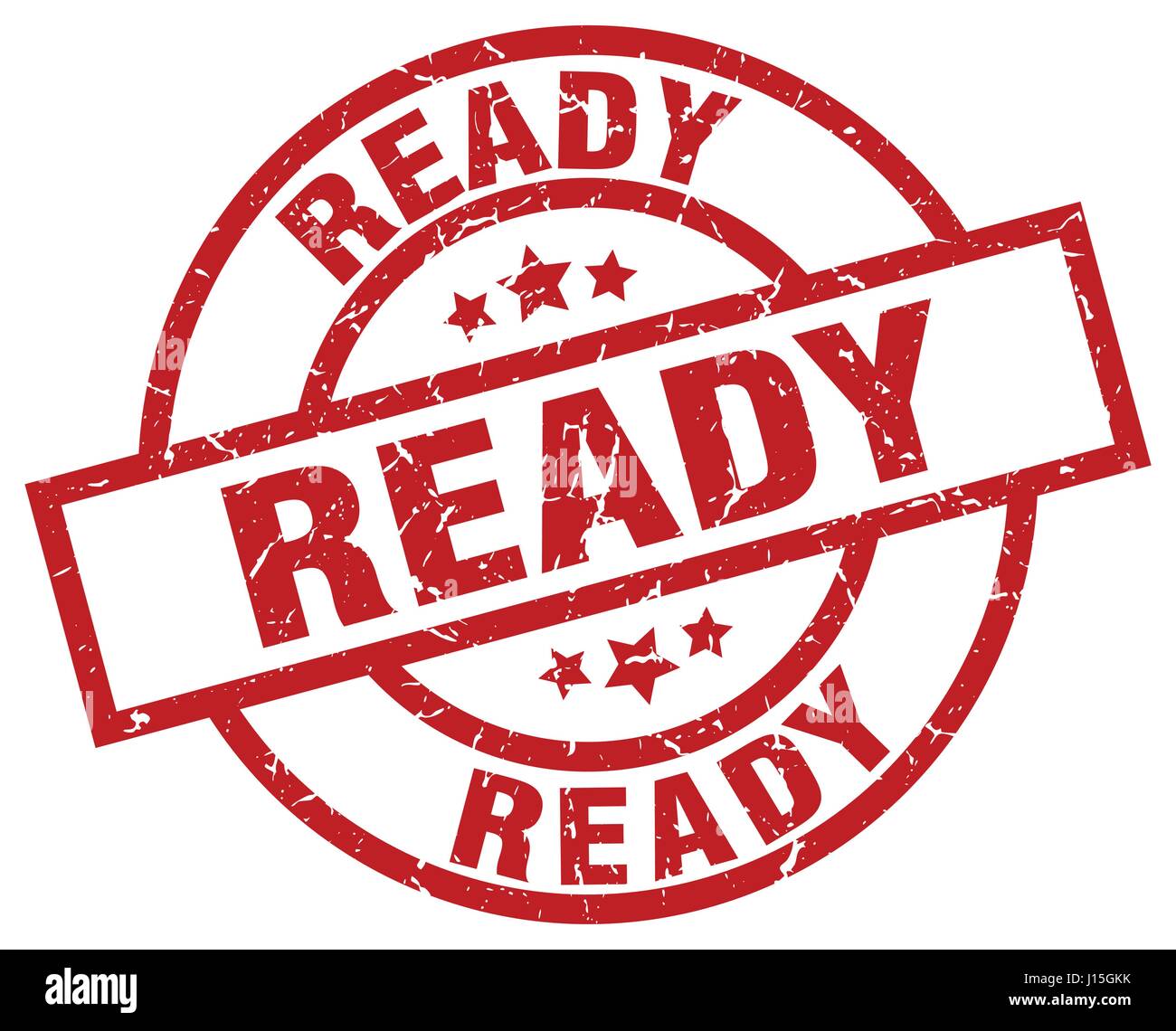 ready round red grunge stamp Stock Vector Image & Art - Alamy