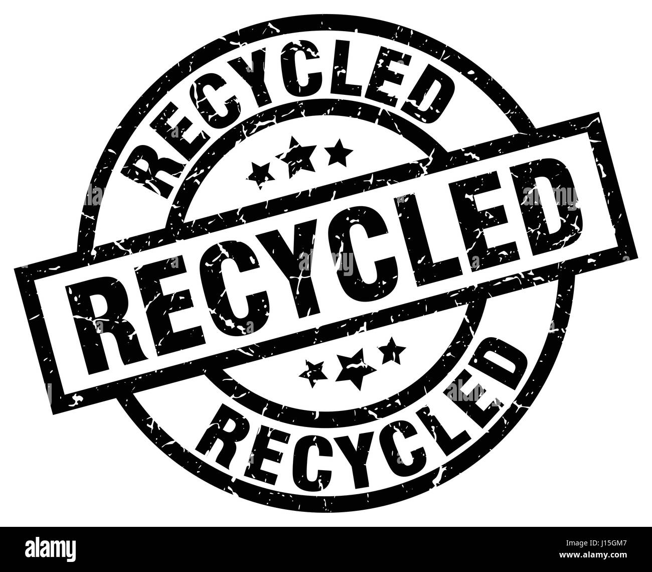 recycled round grunge black stamp Stock Vector Image & Art - Alamy