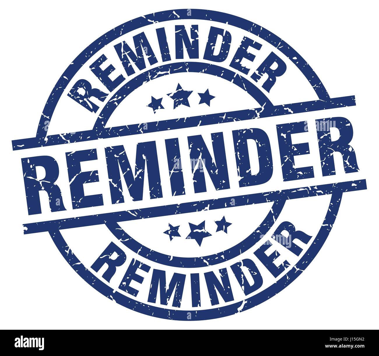 reminder blue round grunge stamp Stock Vector Image & Art - Alamy