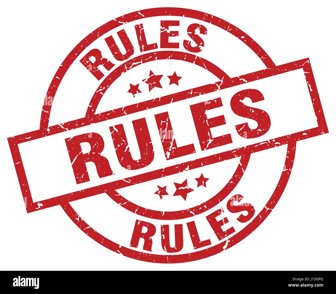 rules round red grunge stamp Stock Vector Image & Art - Alamy