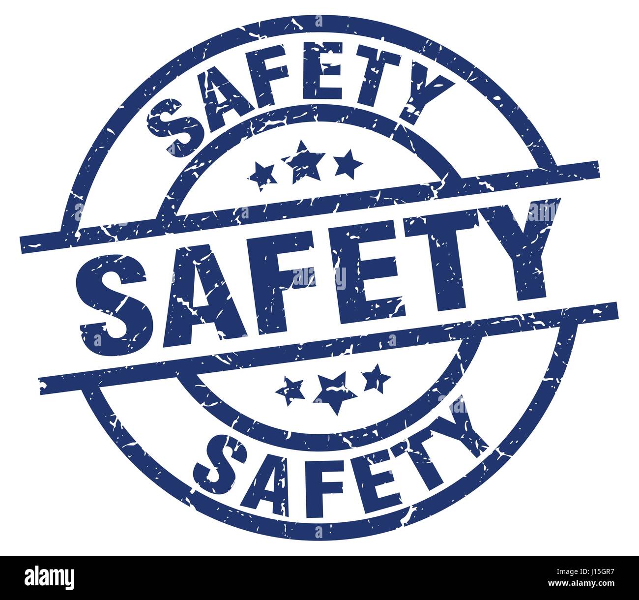safety blue round grunge stamp Stock Vector Image & Art - Alamy