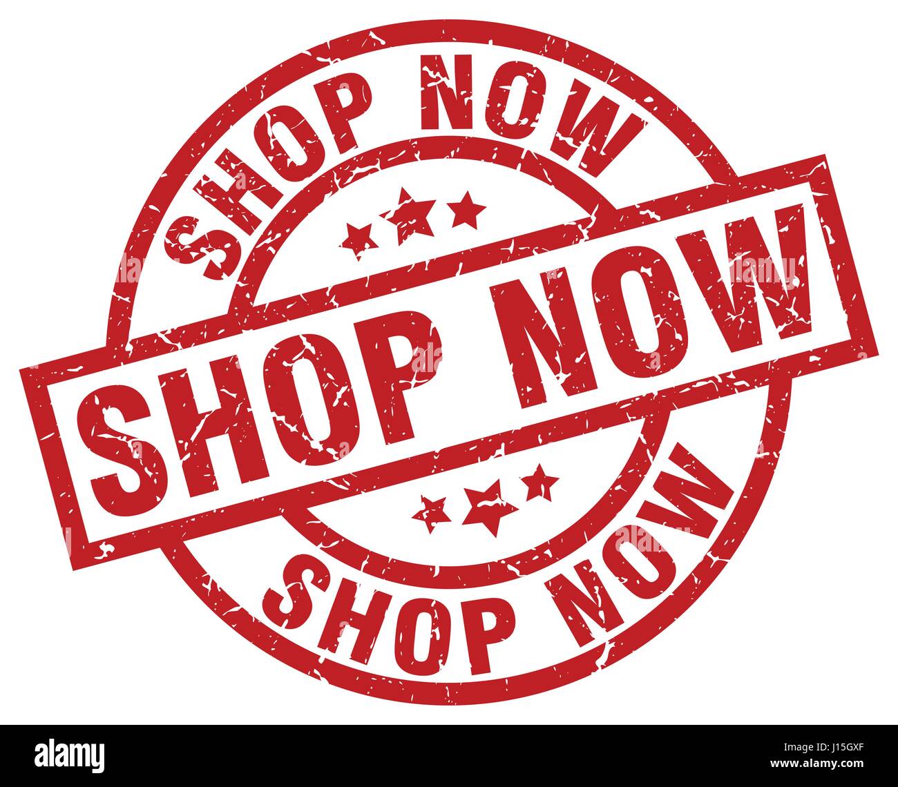 shop now round red grunge stamp Stock Vector Image & Art - Alamy