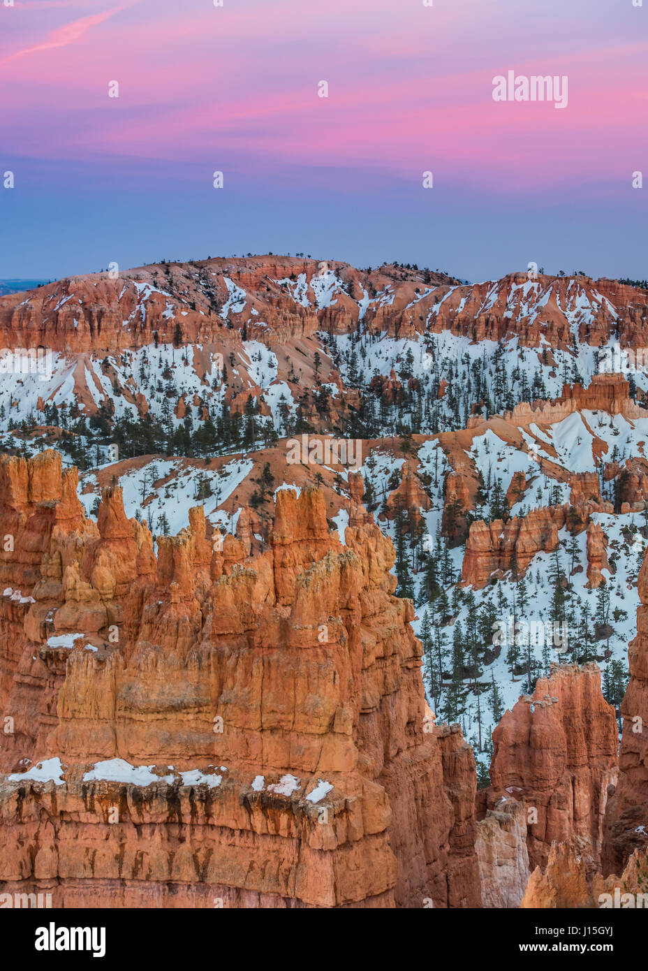 Neon Pink Sky Over Bryce at Sunset Vertical Stock Photo - Alamy