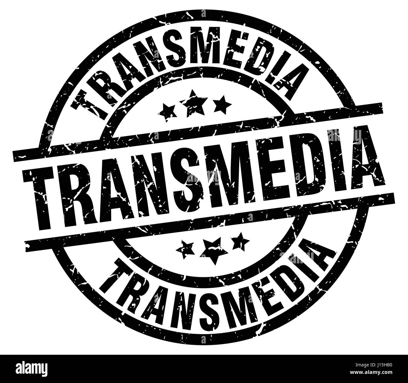 transmedia round grunge black stamp Stock Vector Image & Art - Alamy