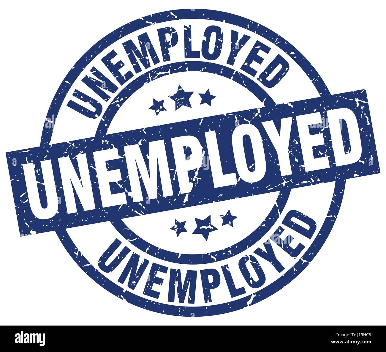unemployed blue round grunge stamp Stock Vector Image & Art - Alamy