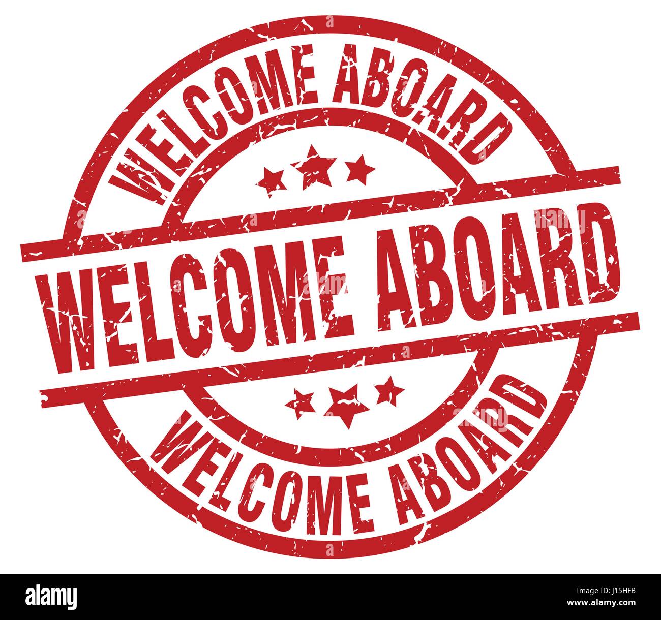 Welcome aboard round red hi-res stock photography and images - Alamy