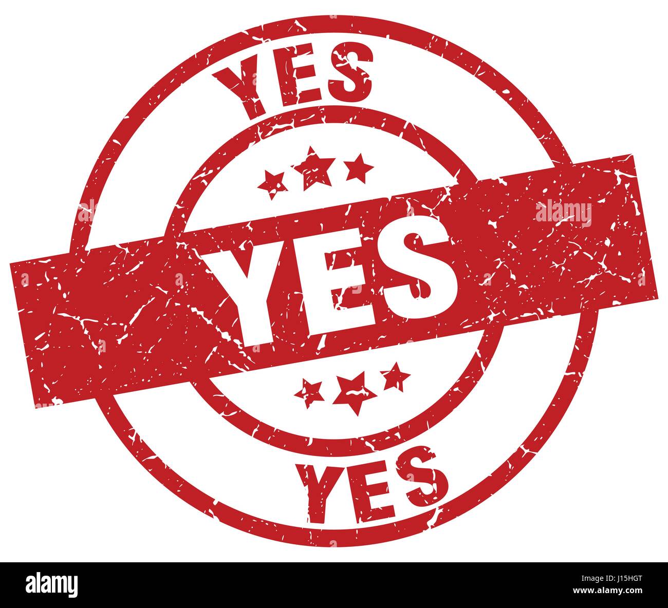 yes round red grunge stamp Stock Vector Image & Art - Alamy