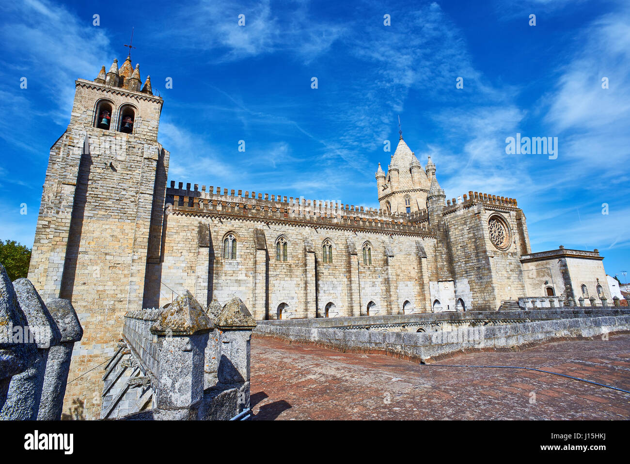 Bell tower and transept of Cathedral of Evora, Basilica Se Catedral de ...