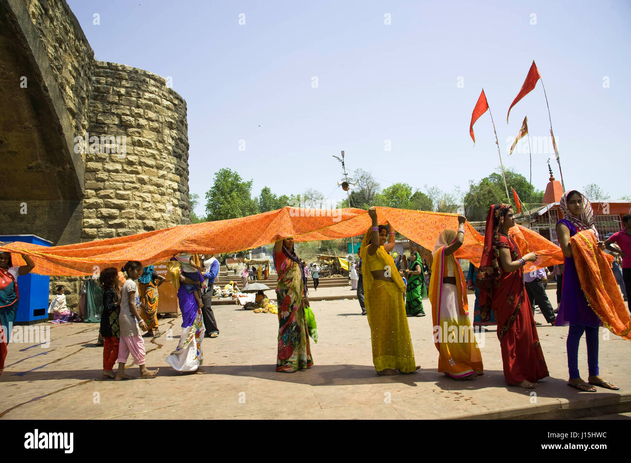 Pilgrims going for chunari yatra, jabalpur, madhya pradesh, india, asia ...